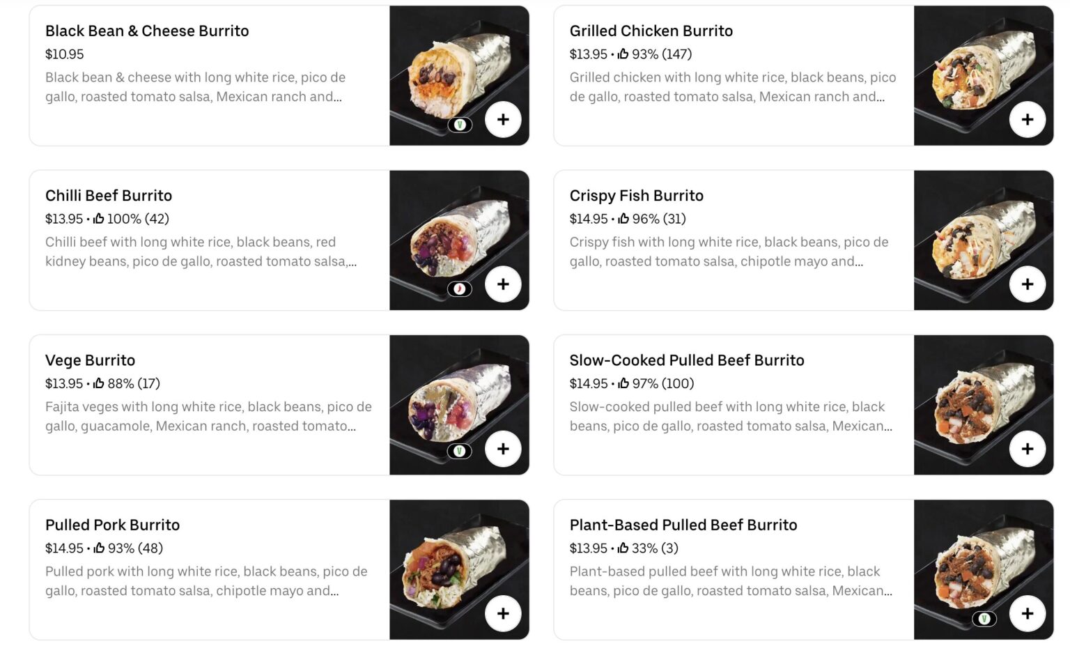 Burrito Bar Menu Australia & Updated Prices 2025